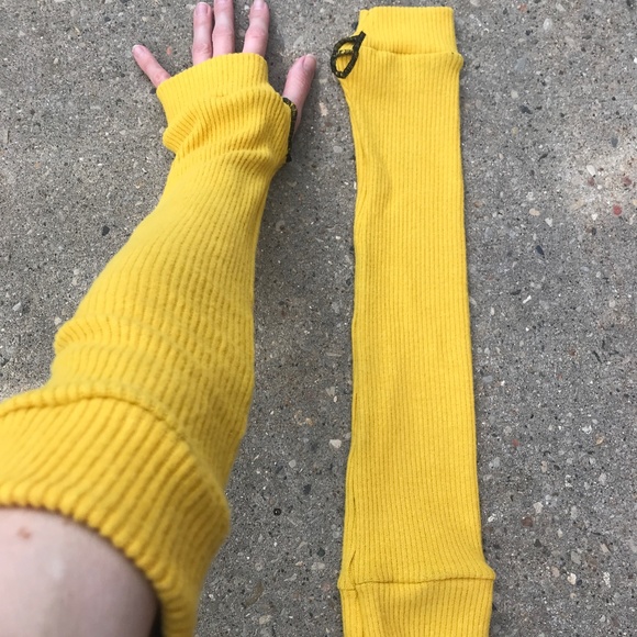 Hand Crafted | Accessories | Long Mustard Yellow Sweater Knit Arm ...